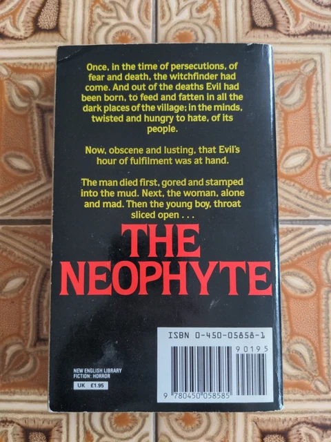 THE NEOPHYTE BY Guy N Smith Vintage Horror Novel First NEL Copy 1986 ...