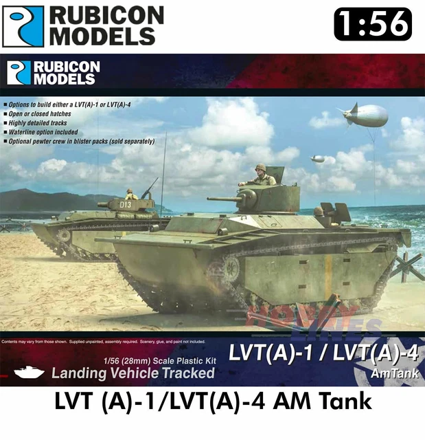 LVT (A)-1/LVT(A)-4 AM Tank Plastic Model Kit 1:56 Rubicon Models 280066 ...
