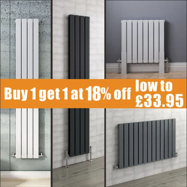 MODERN FLAT PANEL Radiator Vertical Design Tall Upright Central Heating ...