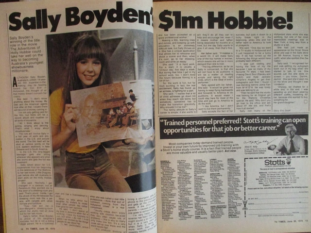 JUNE-1979 AUSTRALIAN TV Mag(SALLY BOYDEN/PAM DAWBER/CONRAD ROTHMAN ...
