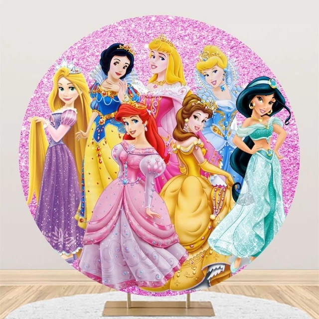 ROUND BACKDROPS PRINCESS Girls Happy Birthday Background Party Supplies ...