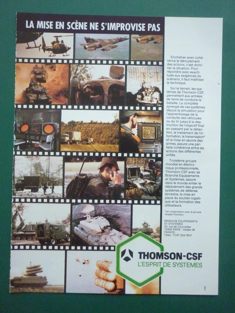 6/1985 PUB THOMSON Csf Electronique Militaire Trc Radio Missile French ...