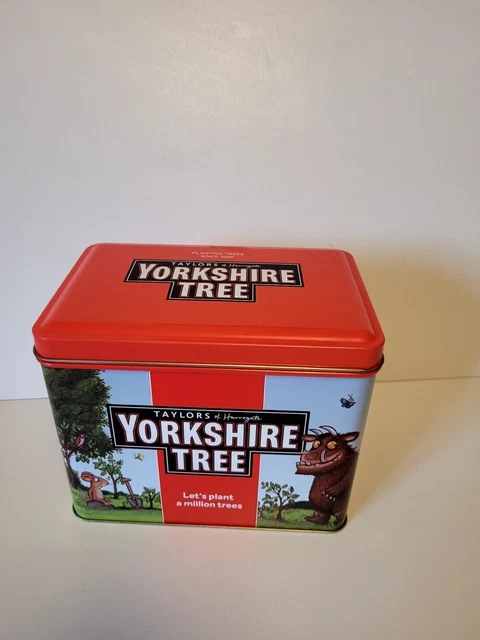 GRUFFALO YORKSHIRE TREE Tea Caddy Tin Taylors of Harrogate Empty Teabag ...