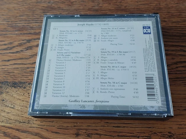 HAYDN KEYBOARD SONATAS Vol 1 Geoffrey Lancaster 2 CD VGC $27.92 ...