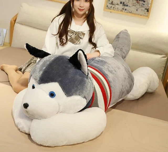 50-120CM GIANT DOG Plush Toys Soft Cartoon Doll Cushion Bed Decor Kids ...