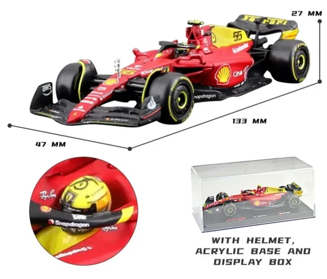 2022 F1 CARLOS Sainz 75th Monza GP Ferrari Racing F1-75 Diecast Car ...