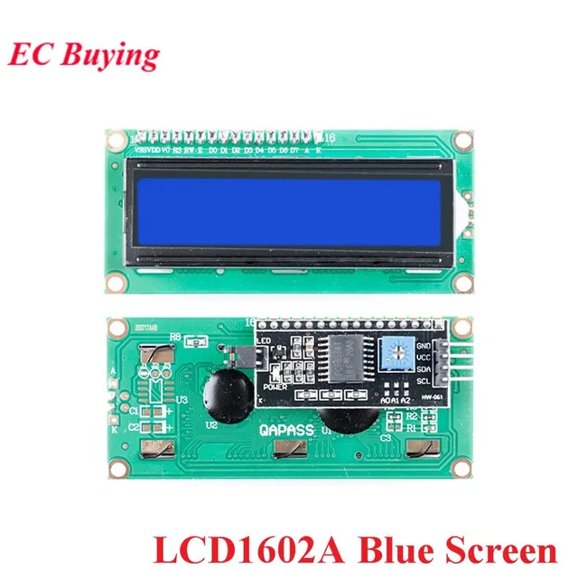 1602 LCD DISPLAY Module, Blue Screen, IIC/I2C Adapter Plate for Arduino ...