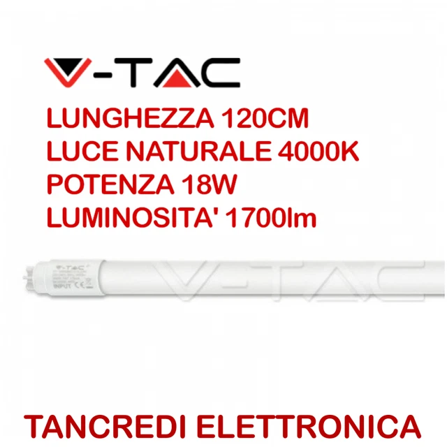 V-TAC VT-1277SMD 6273 Tubo LED T8 18W G13 120cm Plastica Luce Naturale 4000K EUR 2,68 - PicClick IT