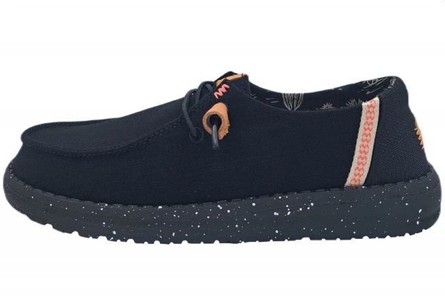 HEY DUDE DAMEN Slipper Wendy Washed Black Schwarz 40279-001 EUR 74,95 ...