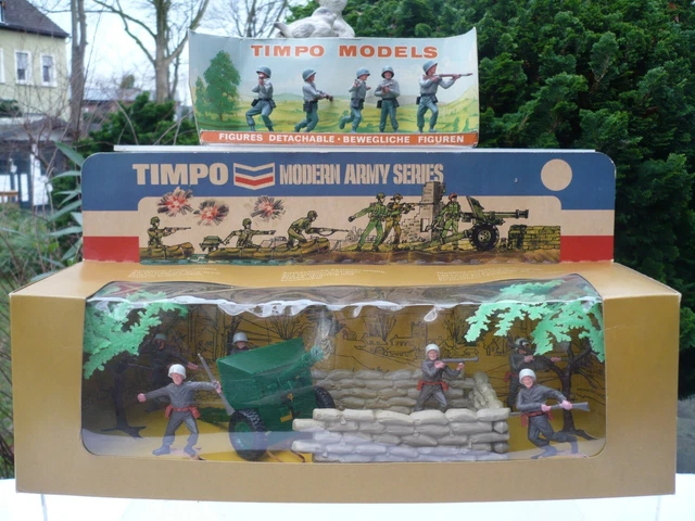 TIMPO TOYS MODERN ARMY SERIES 11 SOLDIERS 2 x OVP No 480 ARTILLERY SET ...