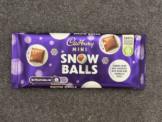 NEW CADBURY DAIRY Milk Mini Snowballs Chocolate bar 110g £10.48 ...
