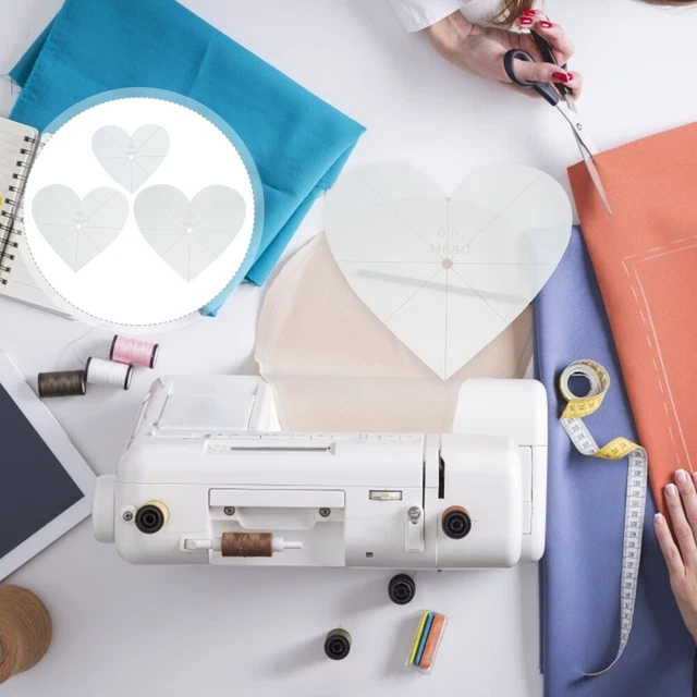 3 PCS PATCHWORK Ruler Heart Shaped Acrylic Templates for Quilting £16. ...