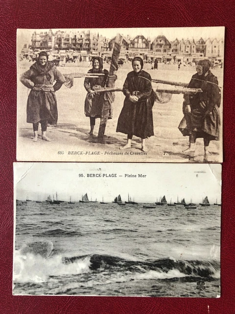 CARTOLINA 2 CARTOLINE Berck Spiaggia Pescatrici Da Gamberi EUR 23,21 ...