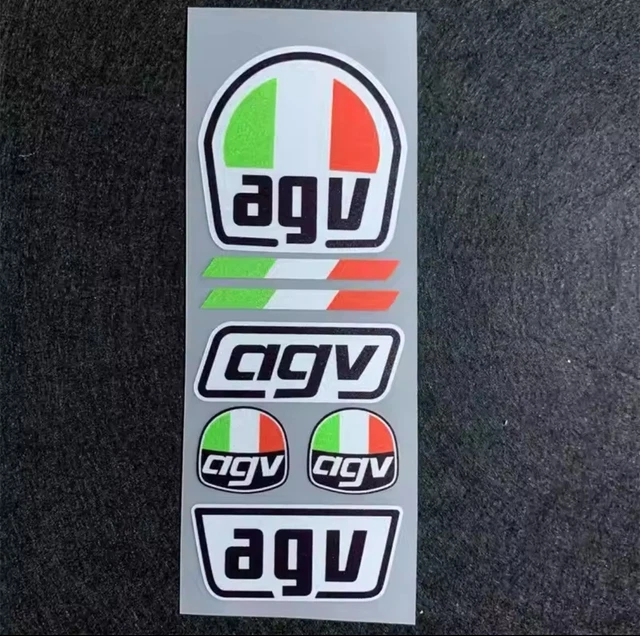 7 AUTOCOLLANT AGV REFLECHISSANT LASER STICKERS MOTO CASQUE CARENAGE EUR ...