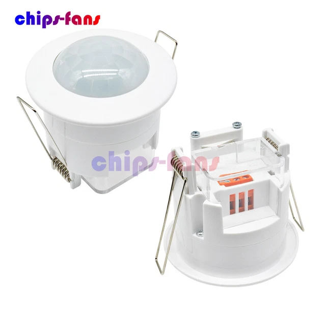 110-240V 360° INFRARED Recessed PIR Ceiling Motion Sensor Detector ...