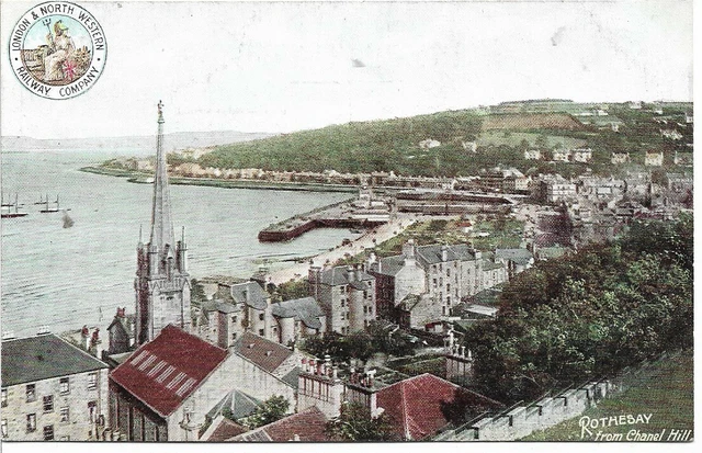 ROTHESAY FROM CHANEL HILL McCORQUODALE L&NWRC UNUSE COLOR POSTCARD REF ...