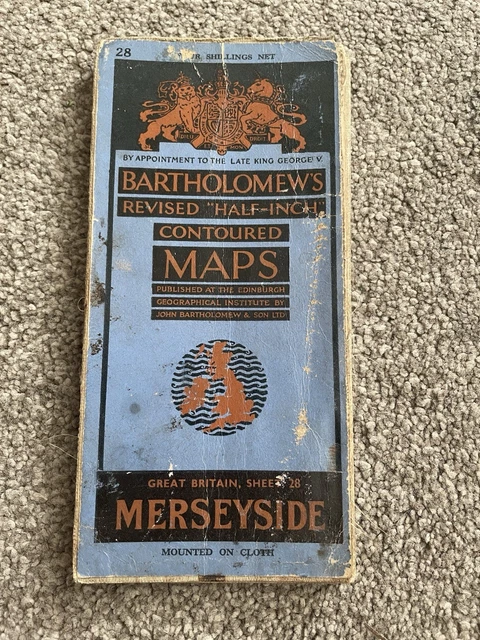 VINTAGE BARTHOLOMEW’S REVISED Half-Inch Contoured Map Sheet 27 North ...