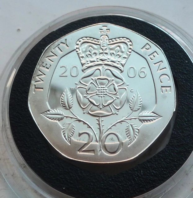 2006 ROYAL MINT Sterling Silver Proof 20p lovely very scarce coin £1.16 ...
