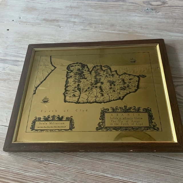 SOLID BRASS ETCHING map of the isle of arran, firth of clyde - The View ...