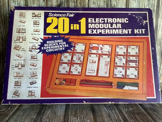 SCIENCE FAIR 20 in 1 ELECTRONIC MODULAR EXPERIMENT KIT - VINTAGE ...