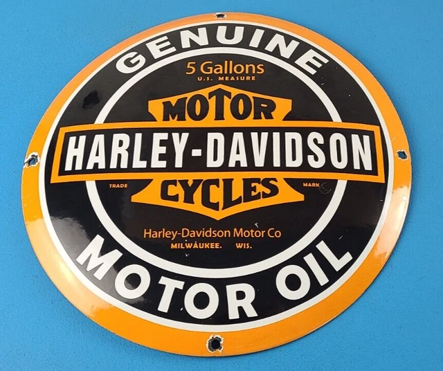 VINTAGE HARLEY DAVIDSON Motorcycle Sign - Large Porcelain Parts Gas ...