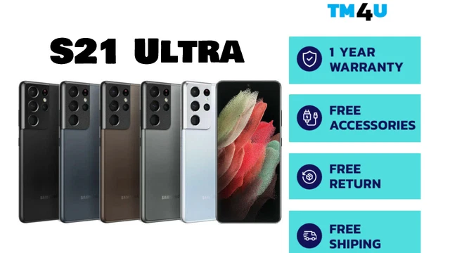 NEW SAMSUNG GALAXY S21 Ultra 5G 128GB All Colors Unlocked Smartphone ...