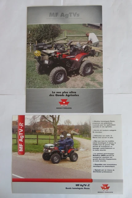 BROCHURE QUAD MASSEY Ferguson AgTVs + Fiche recto verso MF AgTV-R EUR 3,80 - PicClick FR