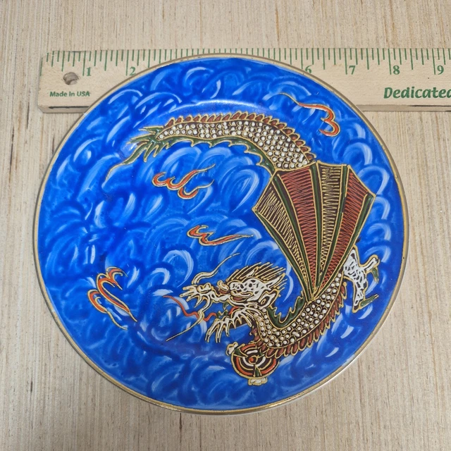 CHINESE BLUE PORCELAIN Plate Dragon Design 7.5 inches £16.11 - PicClick UK