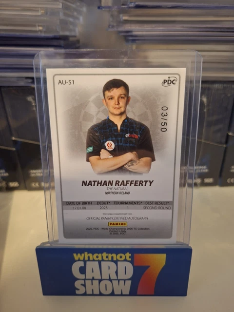 PANINI 2026 PDC World Championship Darts Nathan Rafferty Auto Autograph ...