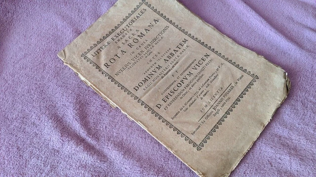 LITTERAE EXECUTORIALES ÉMANENT D'une Sacra Rota Romana 1734 EUR 120,00 ...