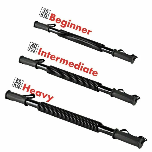 30KG 40KG 50K 60kg Arm Power Twister Stretch Spring Bendy Bend Bar Gym ...