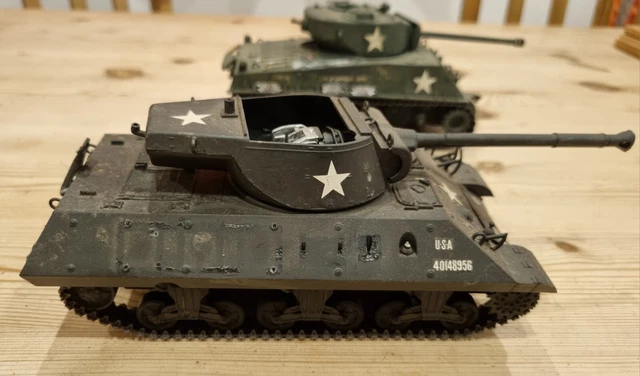 TAMIYA 1/35 US WW2 M4 Sherman and M36 Jackson tanks military models £4. ...