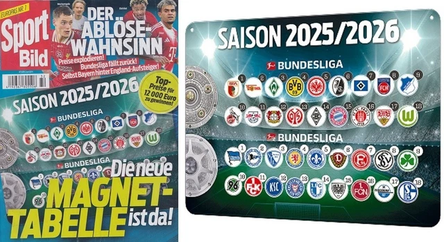 SPORT BILD + MAGNET-TABELLE Bundesliga 2025/2026 OVP EUR 6,00 - PicClick DE