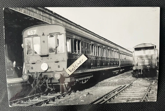 1958 BLACKHEATH STATION SRN Ex LSWR Rail Motor Coach 657 Old Photo £1. ...