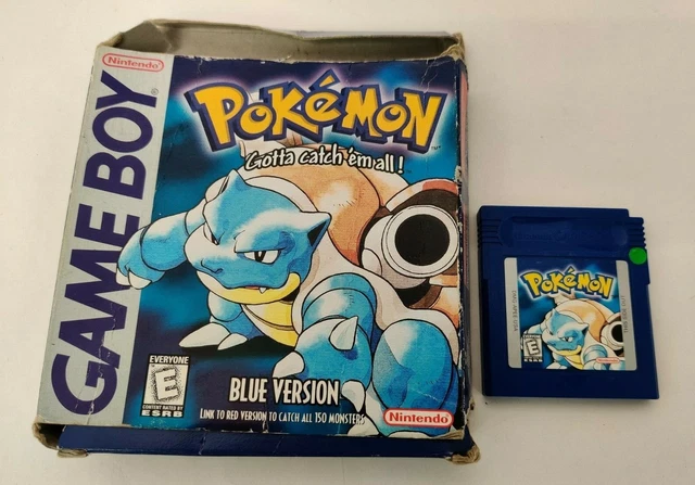 POKEMON BLUE VERSION Game Boy, 1998, Box and Game only, Tested Working ...