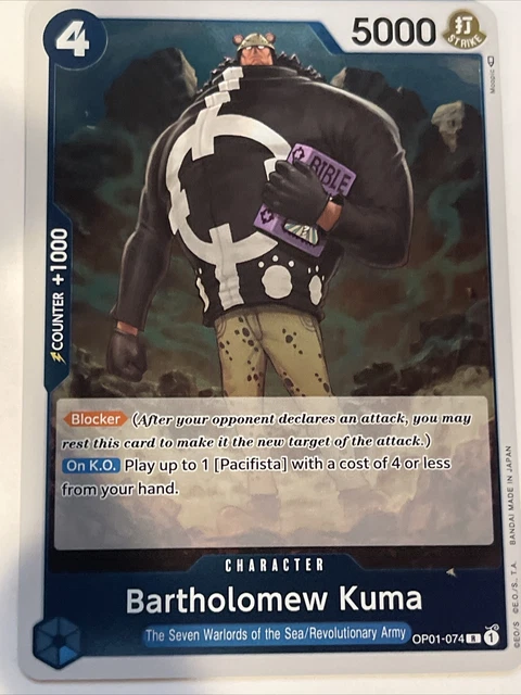 ONE PIECE CARD Game Bartholomew Kuma OP01-074 Romance Dawn ENGLISH FOIL ...