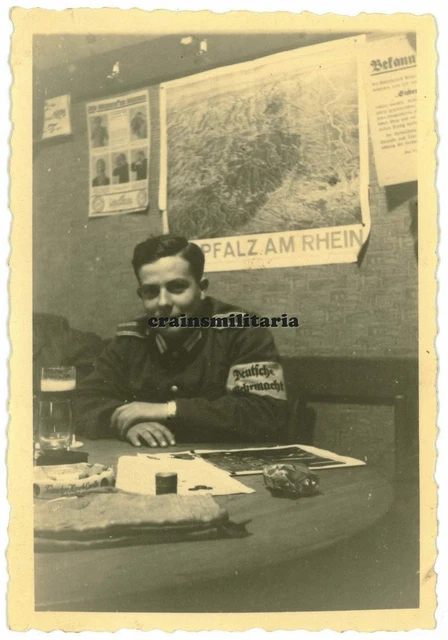 ORIG. FOTO ARBEITSMANN RAD-Abteilung 1/324 bei Karte der PFALZ Rhein ...