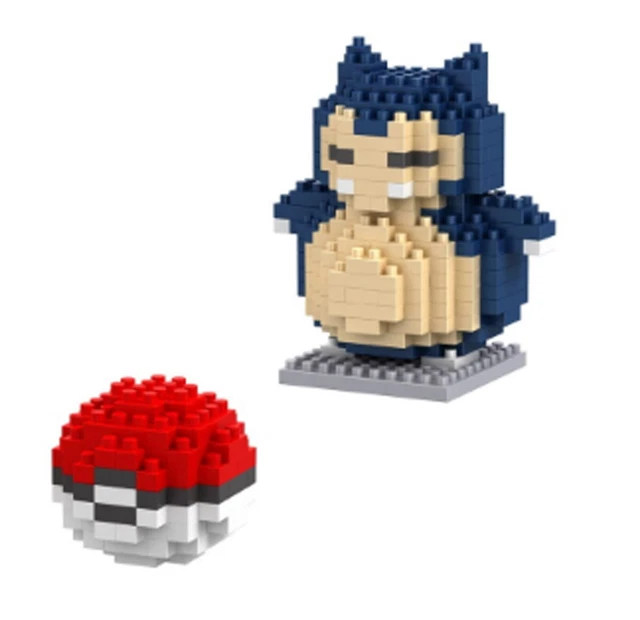 POKEMON MODEL NANOBLOCK Compatible SNORLAX with Pokeball Micro Brick ...