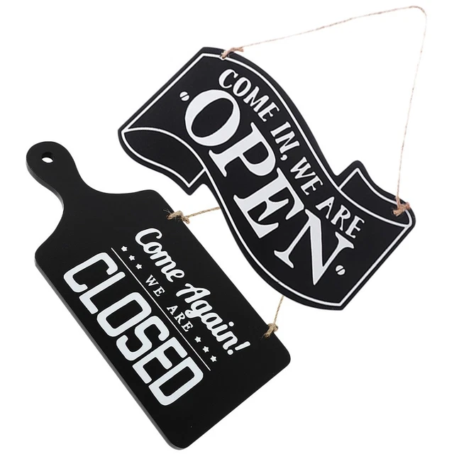 2 PCS DOUBLE Sided Hanging Door Signs Open and Close Decor Closed £9.44 ...