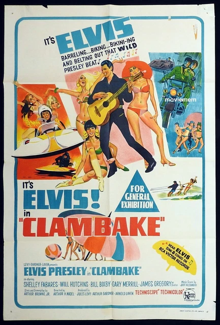 CLAMBAKE ORIGINAL AUSTRALIAN One sheet Movie poster Elvis Presley Very ...