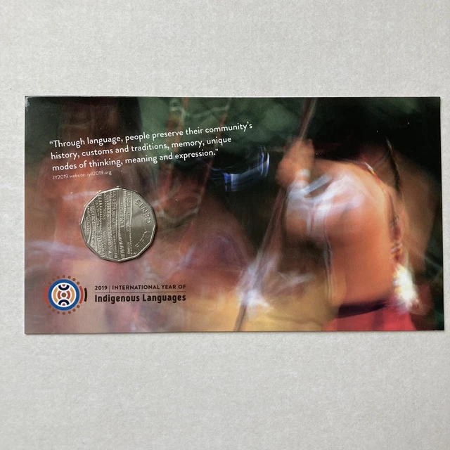 2019 50C INTERNATIONAL Year of Indigenous Languages Frosted UNC Coin on ...
