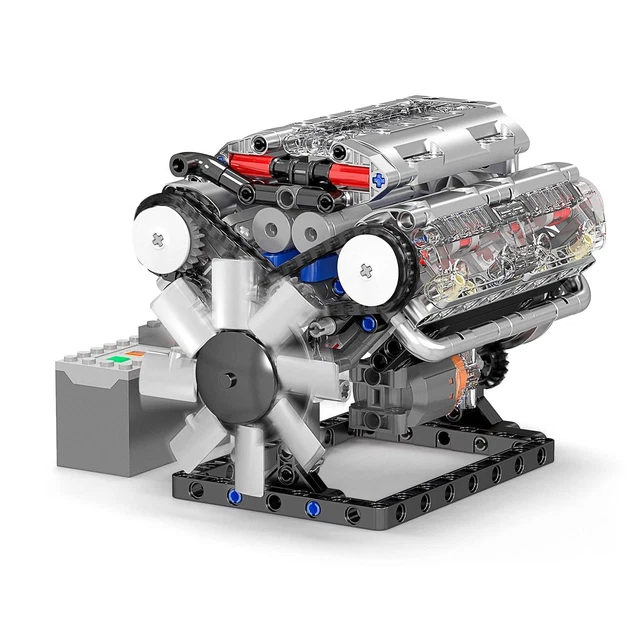 VISIBLE V8 ENGINE Motor Engineering Model Stacking Blocks Gift ...