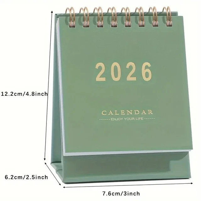MINI DESK CALENDAR 2025-2026, Sept 2025 to December 2026 Small Desktop ...