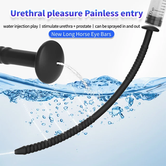 SILICONE HOLLOW SOFT Cleaning Tube Urethral Plug Stretching Dilator ...