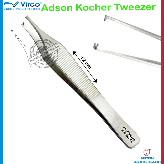 ADSON KOCHER TISSUE Forceps Pincettes Dentaire Pouce Pincettes ...