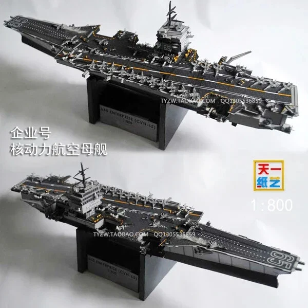 USS ENTERPRISE CVN65 3D Paper Model Kit EUR 38,39 - PicClick FR