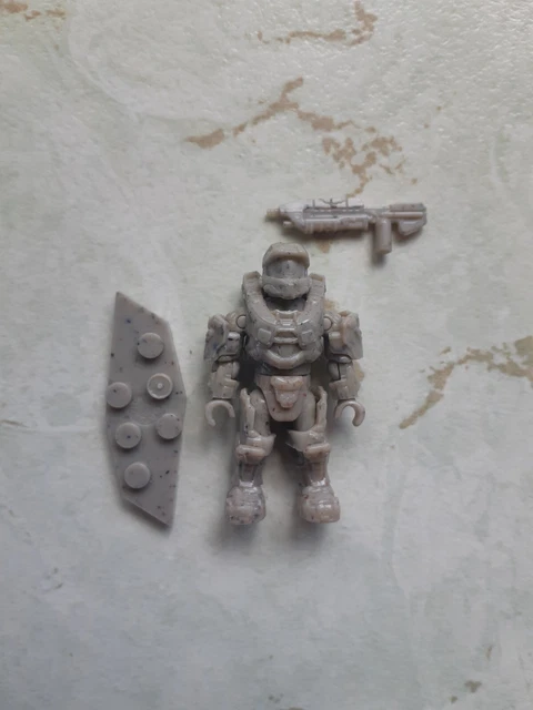MEGA CONSTRUX BLOKS halo foxtrot UNSC stone master chief statue figure ...
