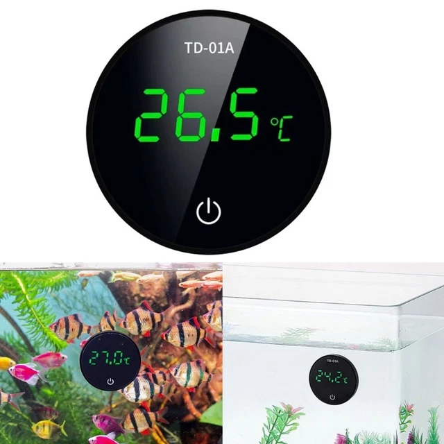 LED DIGITAL AQUARIUM Thermometer Fishtank Water Terrarium Temperature ...