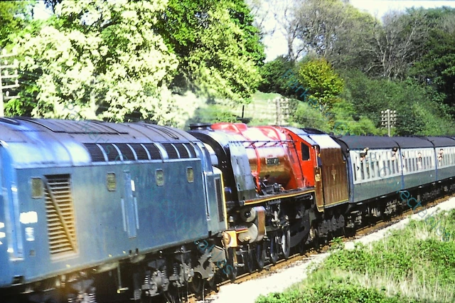 RAILWAY TRAIN SLIDE 35mm Steam Locomotive No 40169 & 46229 Bentham (s50 ...