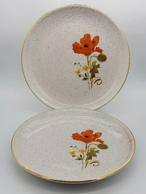 4 RARE AND Discontinued Poppy Pattern Kernewek Pottery Cornwall 9inch ...